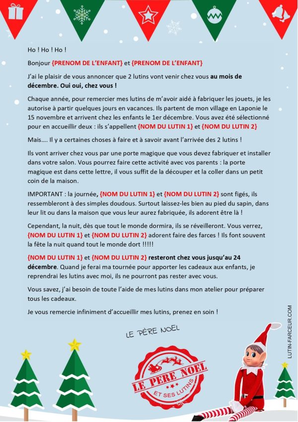 Lettre du lutin farceur : modèles à télécharger et imprimer
